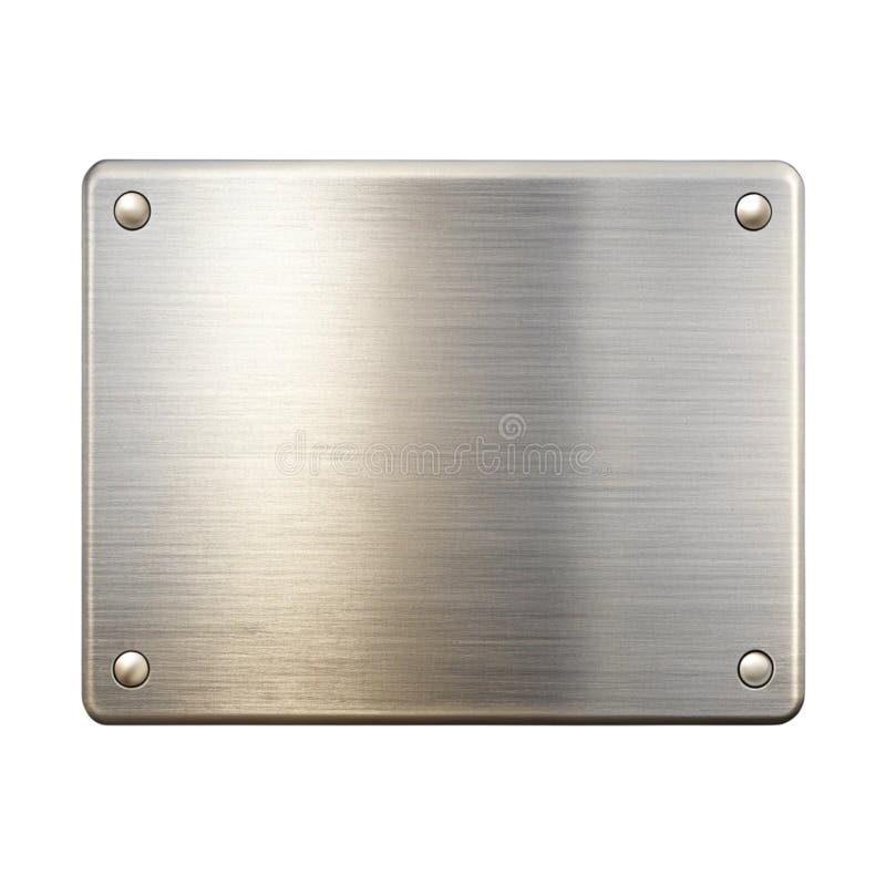 Rectangle Metal Plate Isolated on White Background Stock Illustration ...