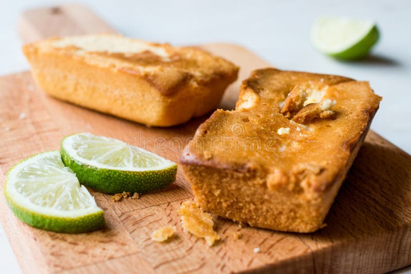 Rectangle Mini Lime Cakes on Wooden Surface. Stock Photo - Image of ...