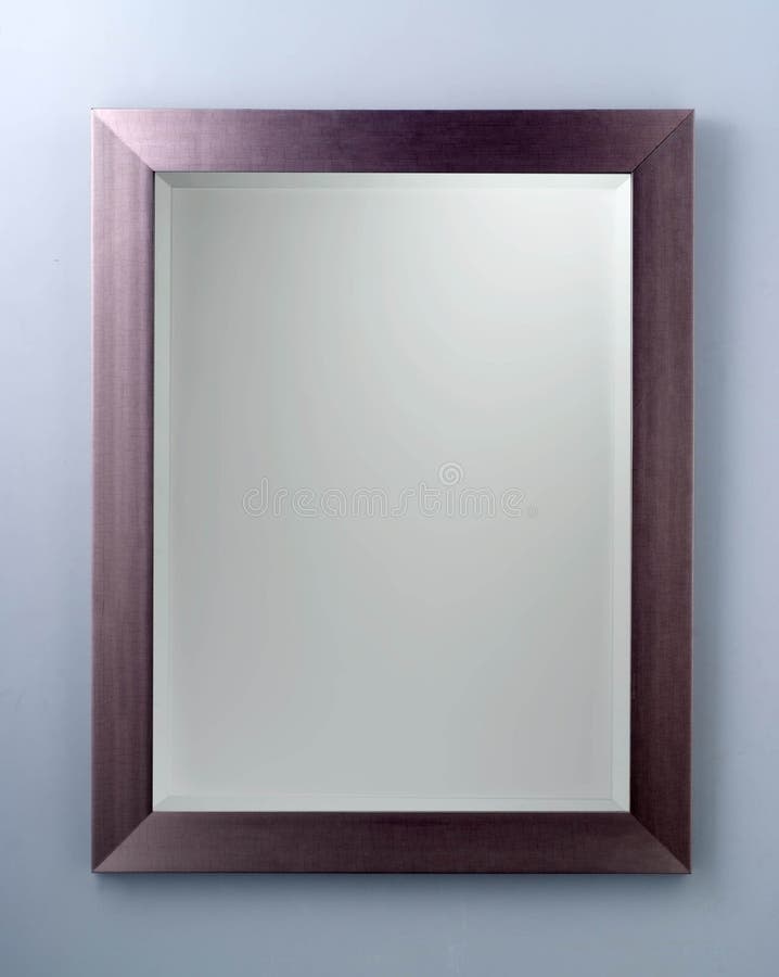 Rectangle Mirror Created by Purple Wood Frame Stock Image - Image of ...