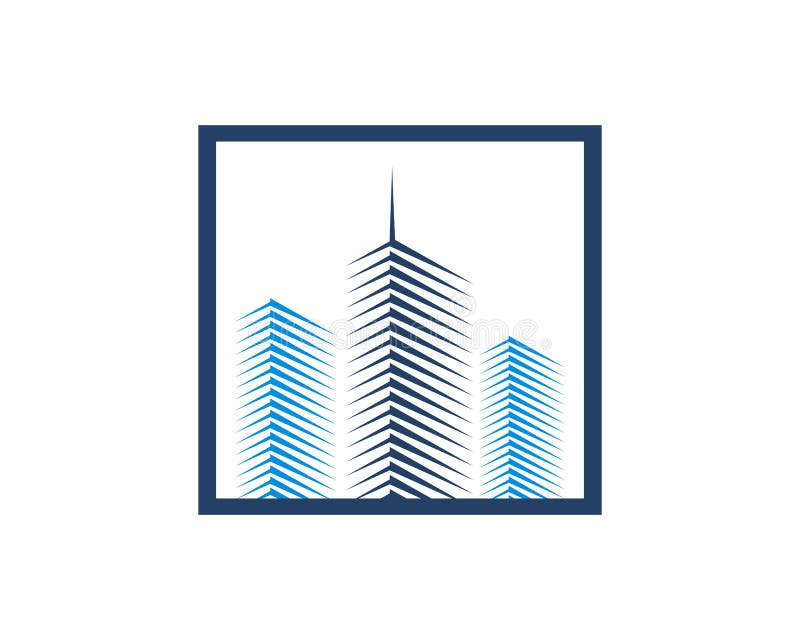 Rectangle with Modern Building Stock Vector - Illustration of ecology ...