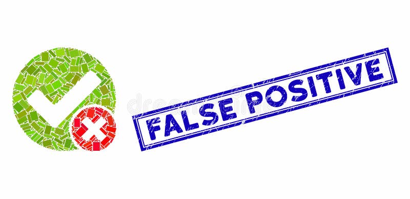 Rectangle Mosaic False Positive with Grunge False Positive Stamp Stock ...