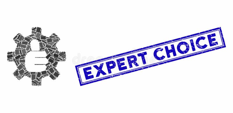 Rectangle Mosaic Gear Thumb OK with Textured Expert Choice Stamp Stock ...