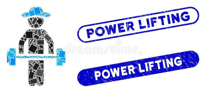 Rectangle Mosaic Gentleman Power Lifting with Grunge Power Lifting ...