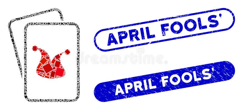 Rectangle Mosaic Joker Gaming Cards with Textured April Fools` Stamps ... Rectangle Mosaic Joker Gaming Cards with Textured April Fools` Stamps ...