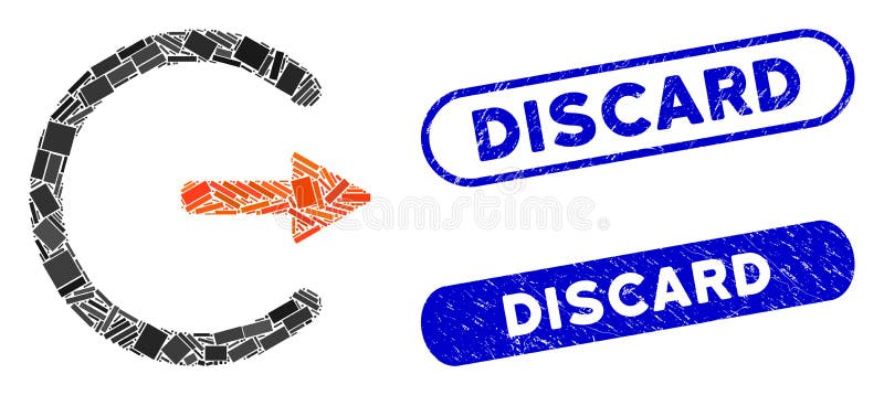 Rectangle Mosaic Logout with Distress Discard Stamps Stock Vector ...