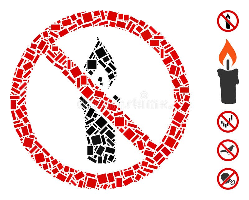 Rectangle Mosaic No Candle stock illustration. Illustration of ...