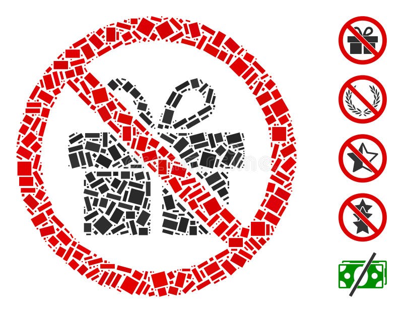 Rectangle Mosaic No Gifts stock illustration. Illustration of present ...