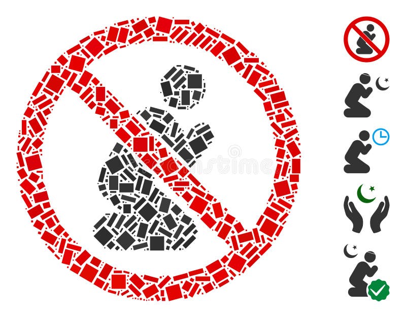 Rectangle Mosaic No Praying Stock Illustration - Illustration of muslim ...