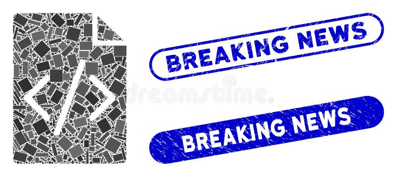 Rectangle Mosaic Programming Script Page with Distress Breaking News ...