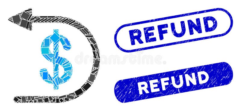 Rectangle Mosaic Refund with Scratched Refund Stamps Stock Vector ...