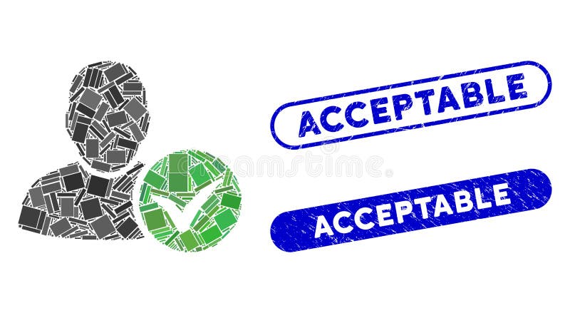 Rectangle Mosaic Valid User with Scratched Acceptable Stamps Stock ...