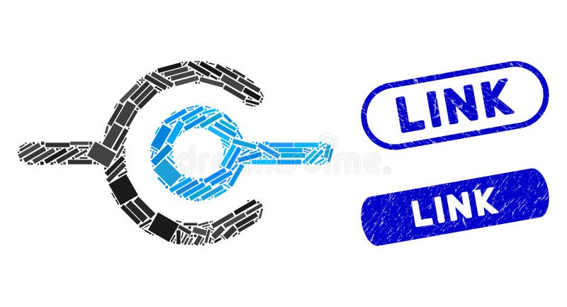 Rectangle Mosaic Wire Connection with Distress Link Stamps Stock Vector ...