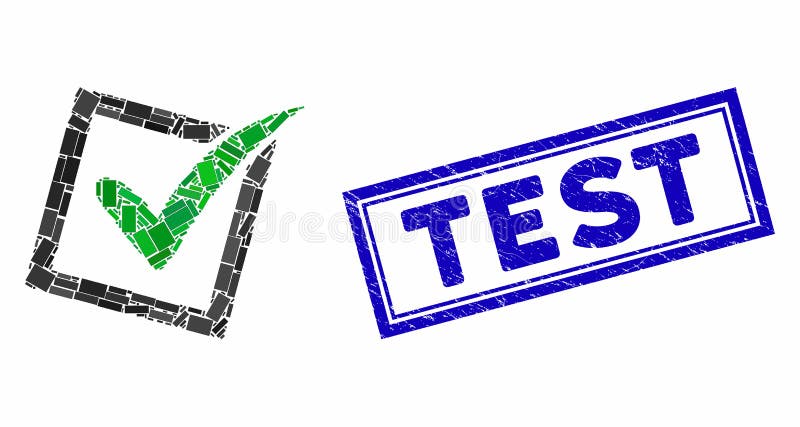 Rectangle Mosaic Yes Poll with Grunge Test Seal Stock Vector ...