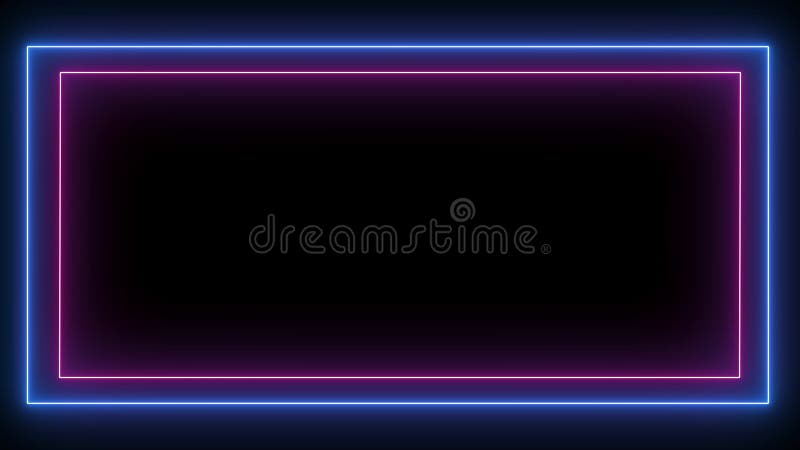 Rectangle Neon Frame Flickering Animation, Animated Box Shapes Stock ...