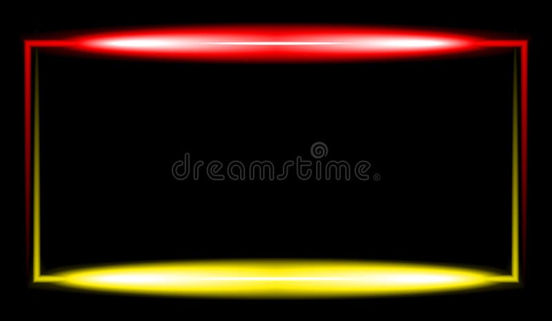 Rectangle Picture Frame with Neon Color Motion Graphic on Isolated ...