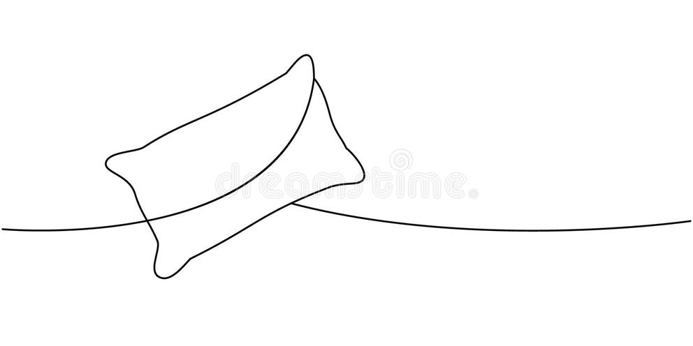 Rectangle Plump Pillow One Line Continuous Drawing. Fluffy Pillow for ...