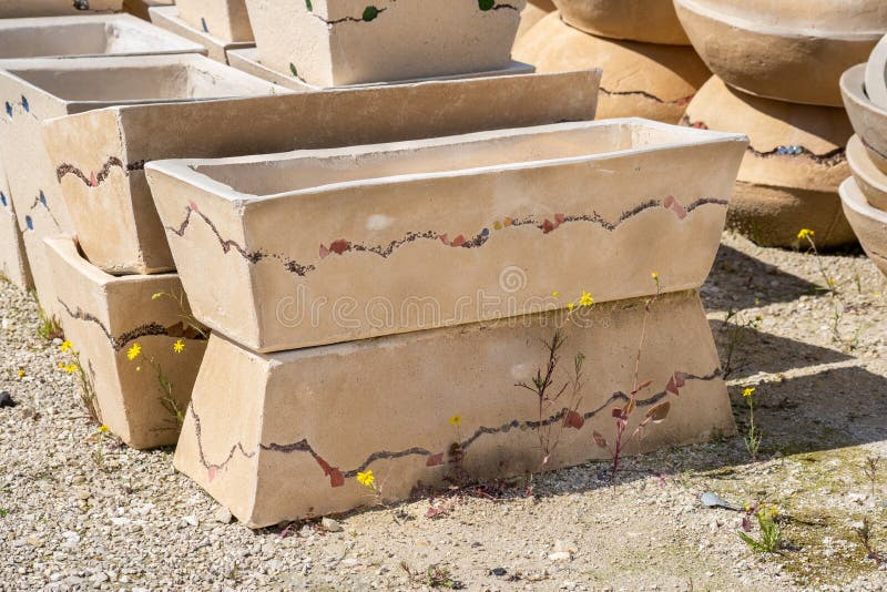 Rectangle Porcelain Flower Pots for Sale at the Garden Store Stock ...