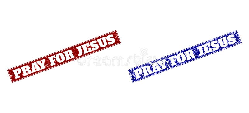 PRAY for JESUS Blue and Red Rectangle Watermarks with Rubber Surfaces ...