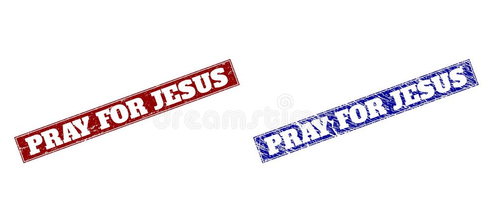 PRAY for JESUS Blue and Red Rectangle Watermarks with Rubber Surfaces ...