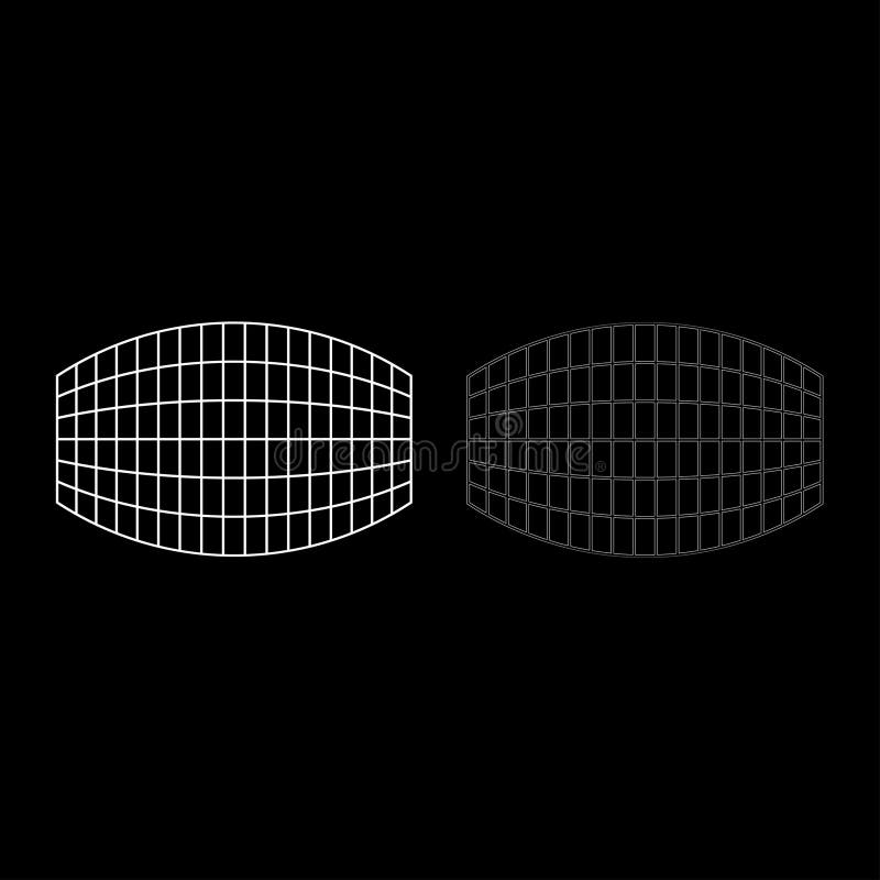 Rectangle in Projection Grid Checkered Set Icon White Color Vector ...