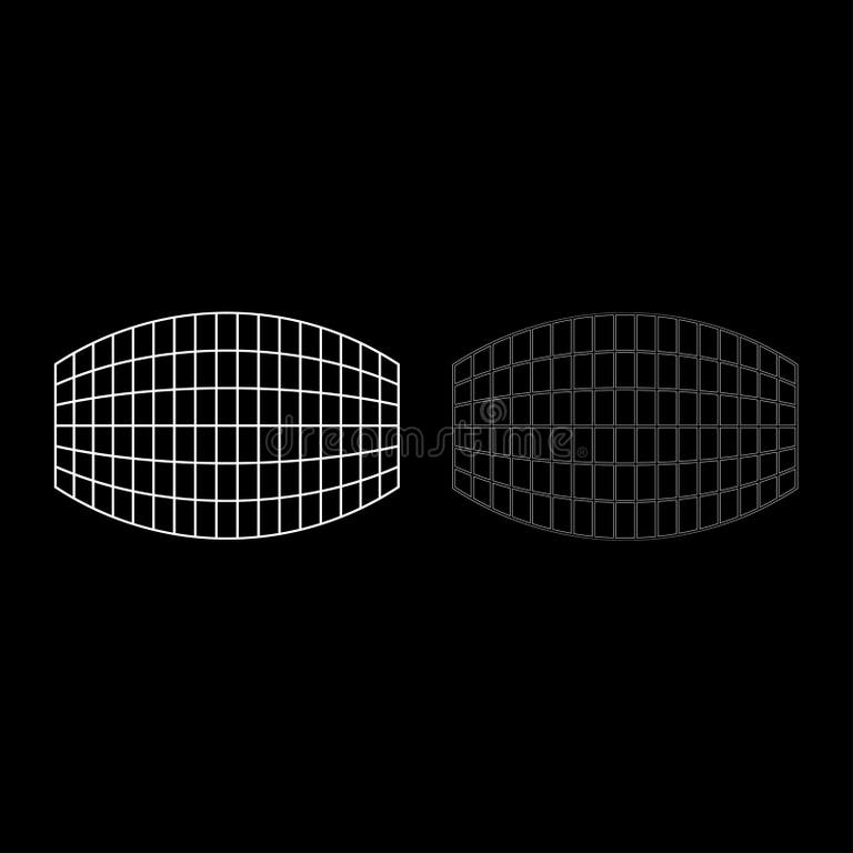 Rectangle in Projection Grid Checkered Set Icon White Color Vector ...