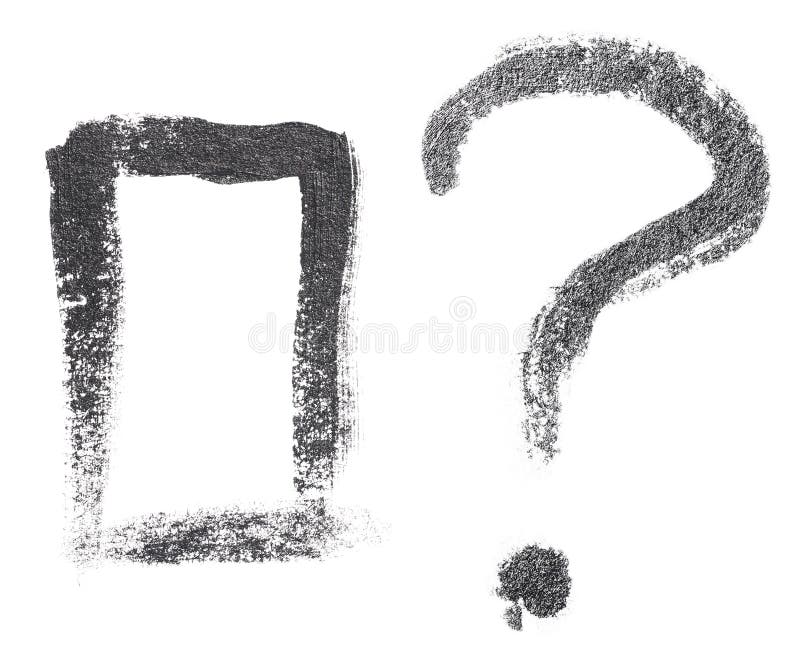 Rectangle and Question Mark Drawn with Black Oil Paint Stock ...