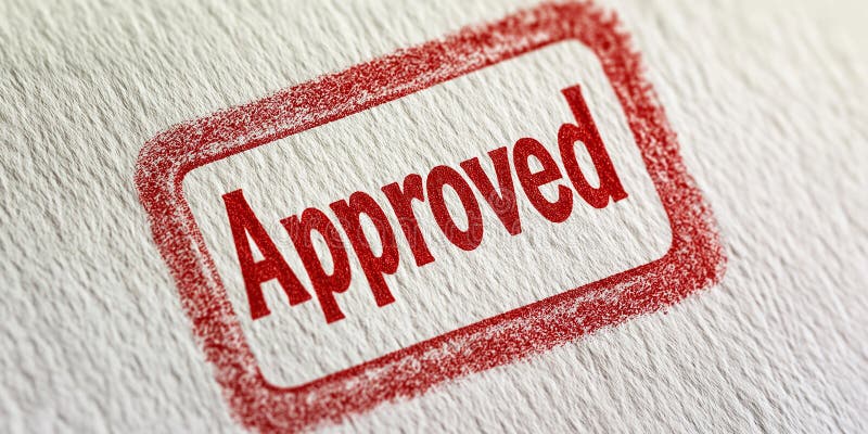 Rectangle Red Approved Stamp on Clean Paper Stock Illustration ...