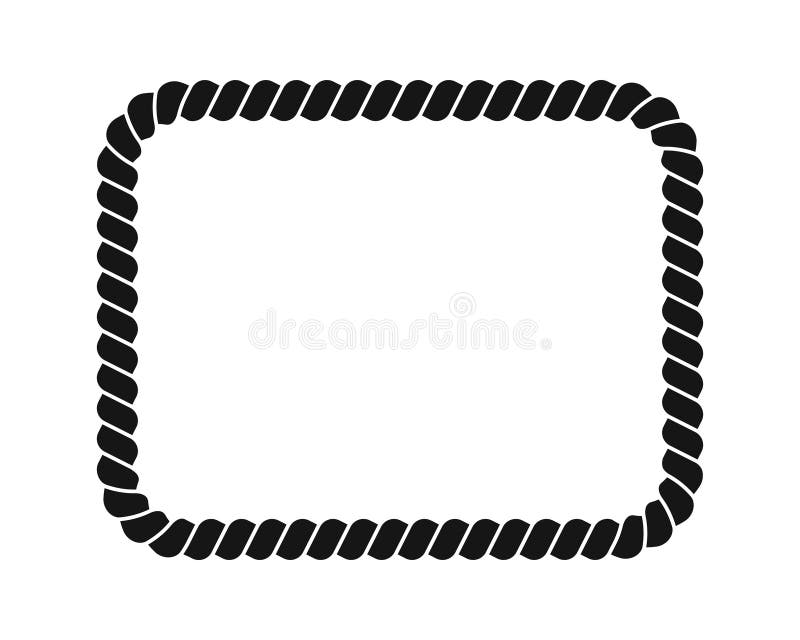 Rectangle Rope Frame Isolated on White Background. Thread, Hemp Twine ...