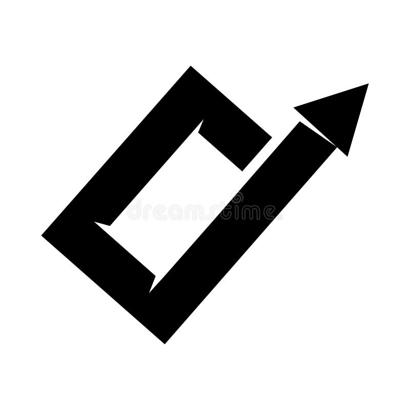 Rectangle Rotation Arrow Direction Vector Black Color Isolated Stock ...
