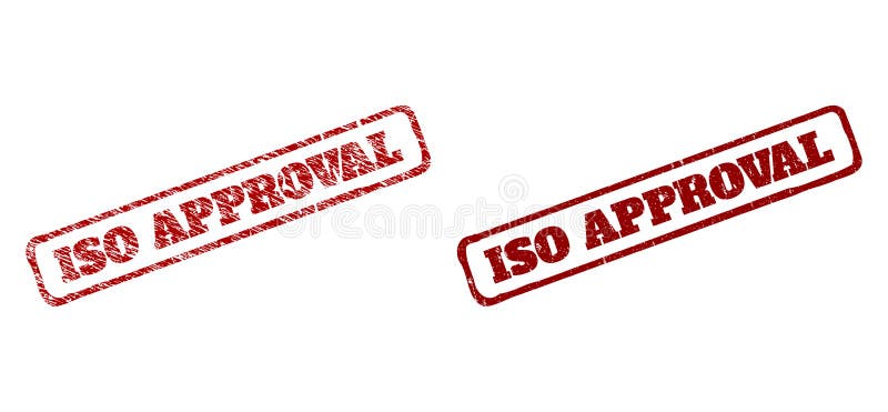 ISO APPROVAL Red Rough Rectangle Stamp Seals with Corroded Surfaces ...