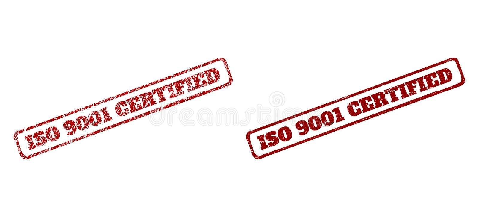 Iso Approval Red Rough Rectangle Stamp Seals With Corroded Surfaces