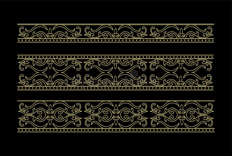 Rectangle Seamless Golden Decorative Beauty Royal Border Frame Ornament ...