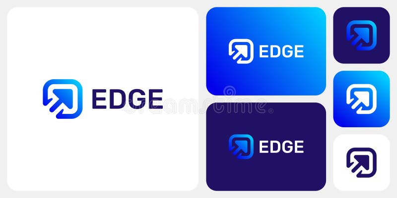 Rectangle Shape Arrow Corner Vector Logo Design with Modern, Simple ...