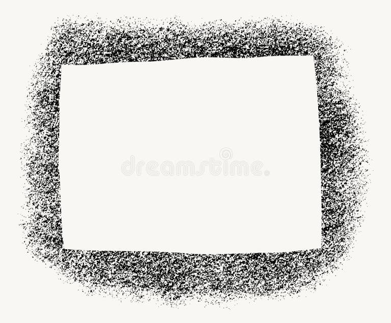 Rectangle Shape Frame with Textured Edges. Grunge Style Black Square ...