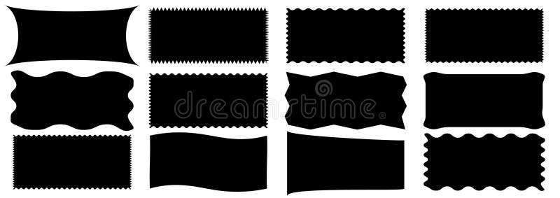 Set Stamp Frames with Decorative Edges for Graphic Design. Stock Vector ...