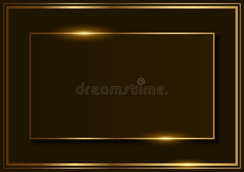 Rectangle Shape with Golden Frame Stock Vector - Illustration of ...
