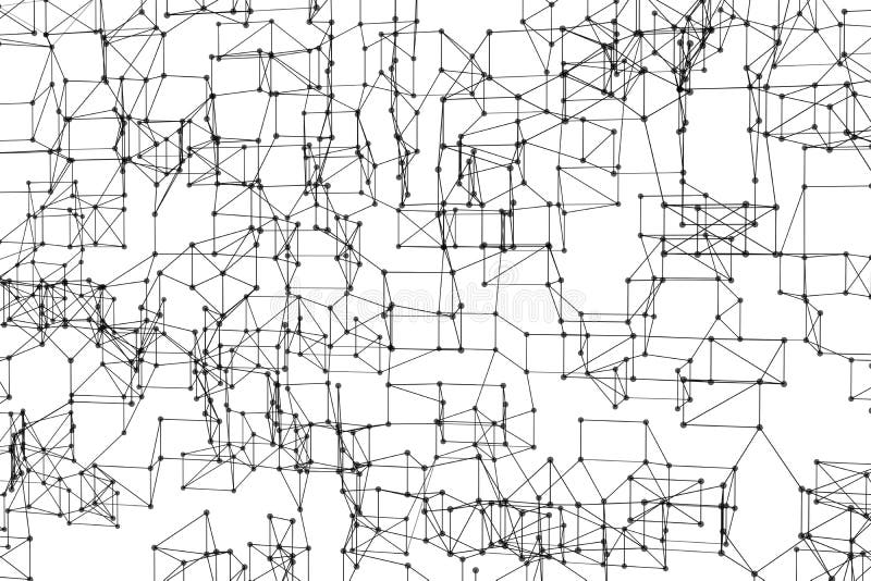 Rectangle Shape with Network Connection Lines for Technology Stock ...