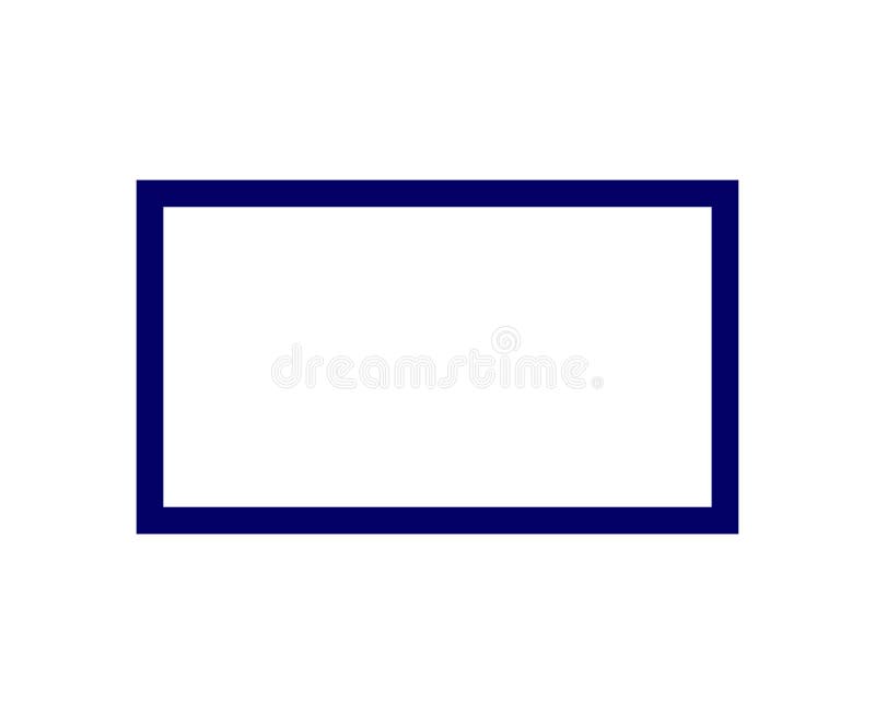 Rectangle Shape Outline Blue Stroke Circle Symbol Vector Stock Vector ...
