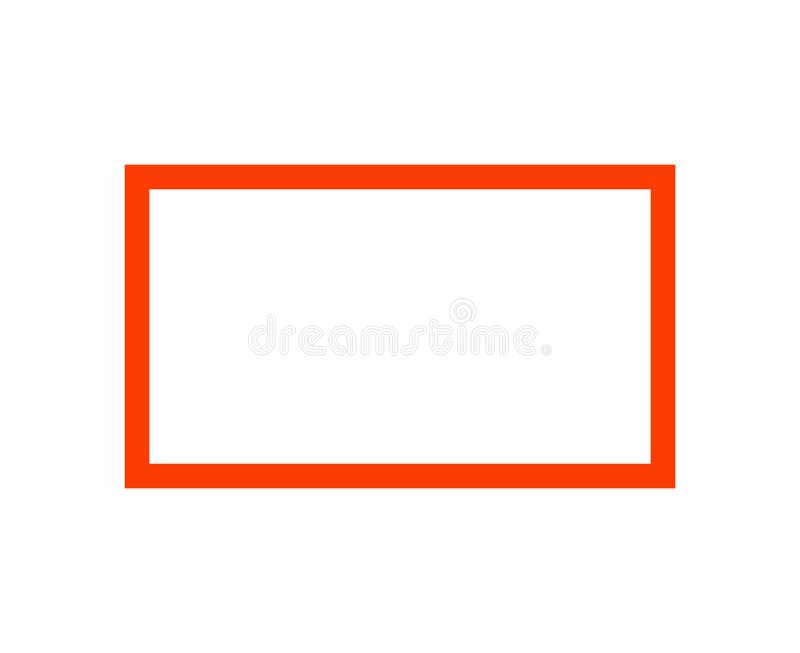 Rectangle Shape Outline Orange Stroke Circle Symbol Vector Stock ...