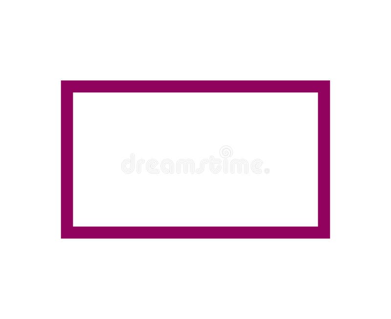 Rectangle Shape Outline Pink Stroke Circle Symbol Vector Stock ...