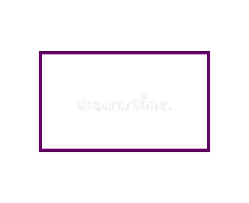 Rectangle Shape Outline Stroke Purple Symbol Vector Stock Illustration ...