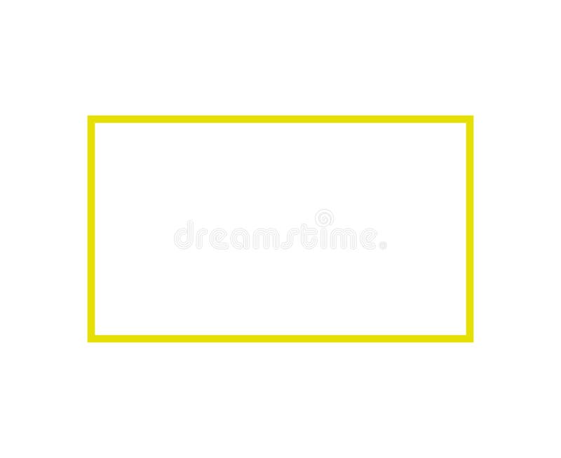 Rectangle Shape Outline Stroke Yellow Symbol Vector Stock Illustration ...