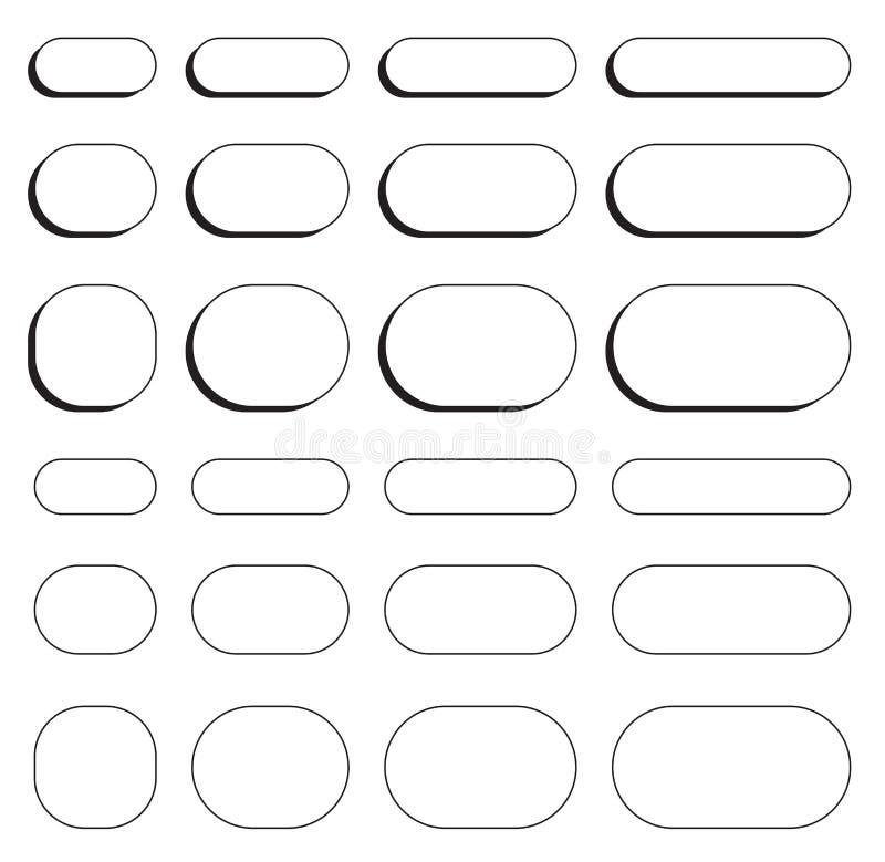 Rectangle Shape with Rounded Corner Background. Drop Shadow and Thin ...