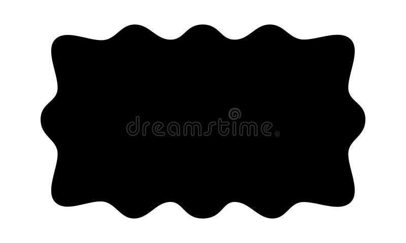 Rectangle Shape with Wavy Edges. Geometric Form with Curvy Borders ...