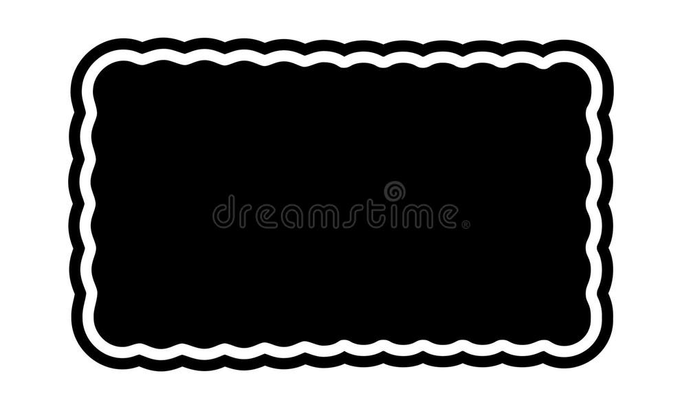 Rectangle Shape with Wavy Edges. Rectangular Form with Curvy Borders ...