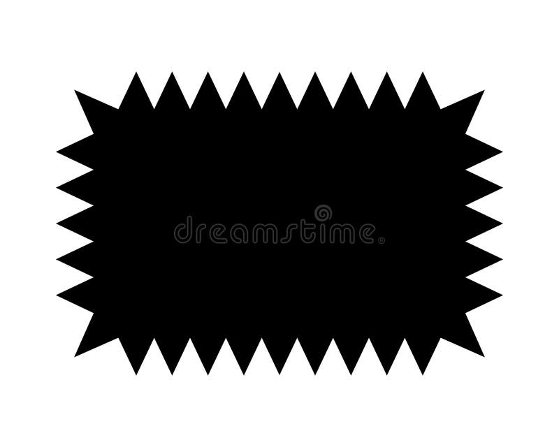 Rectangle Shape with Zigzag Edges. Empty Text Box, Speech Bubble, Tag ...