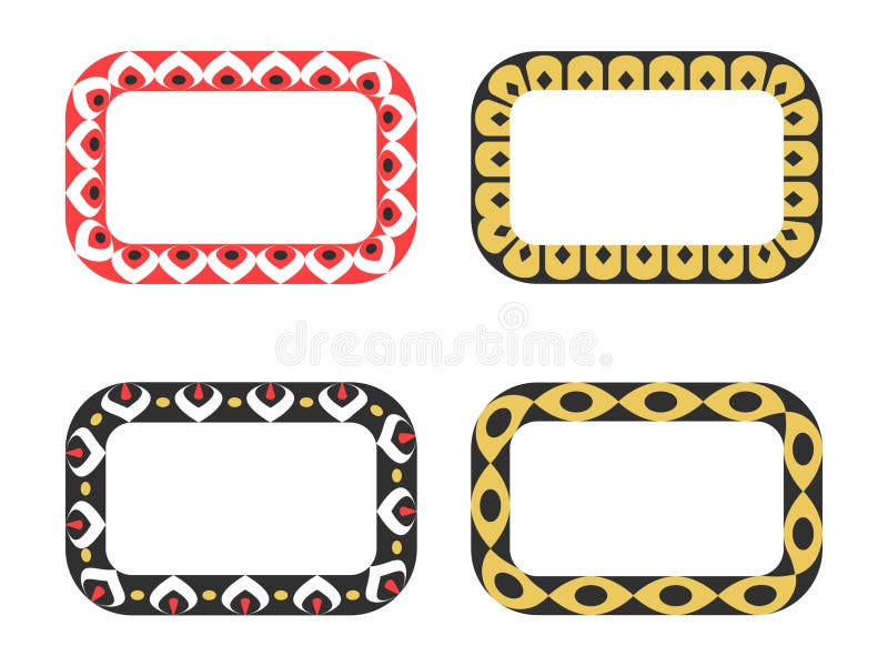 Rectangle-shaped African Tribal Vector Frame Flat Design Stock Vector ...