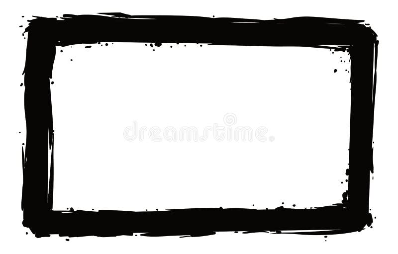 Rectangle Shaped Frame Template in Brush Stroke Style, Vector ...