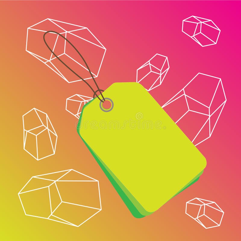 Rectangle Shaped Label Attached by Black String on Colorful Background ...