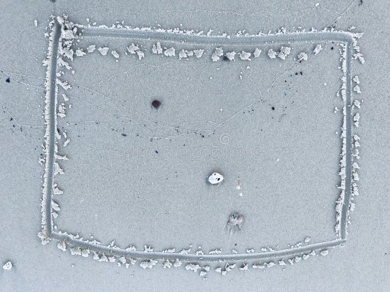 The Rectangle Shaped is Written by Hand in the Sand Stock Image - Image ...